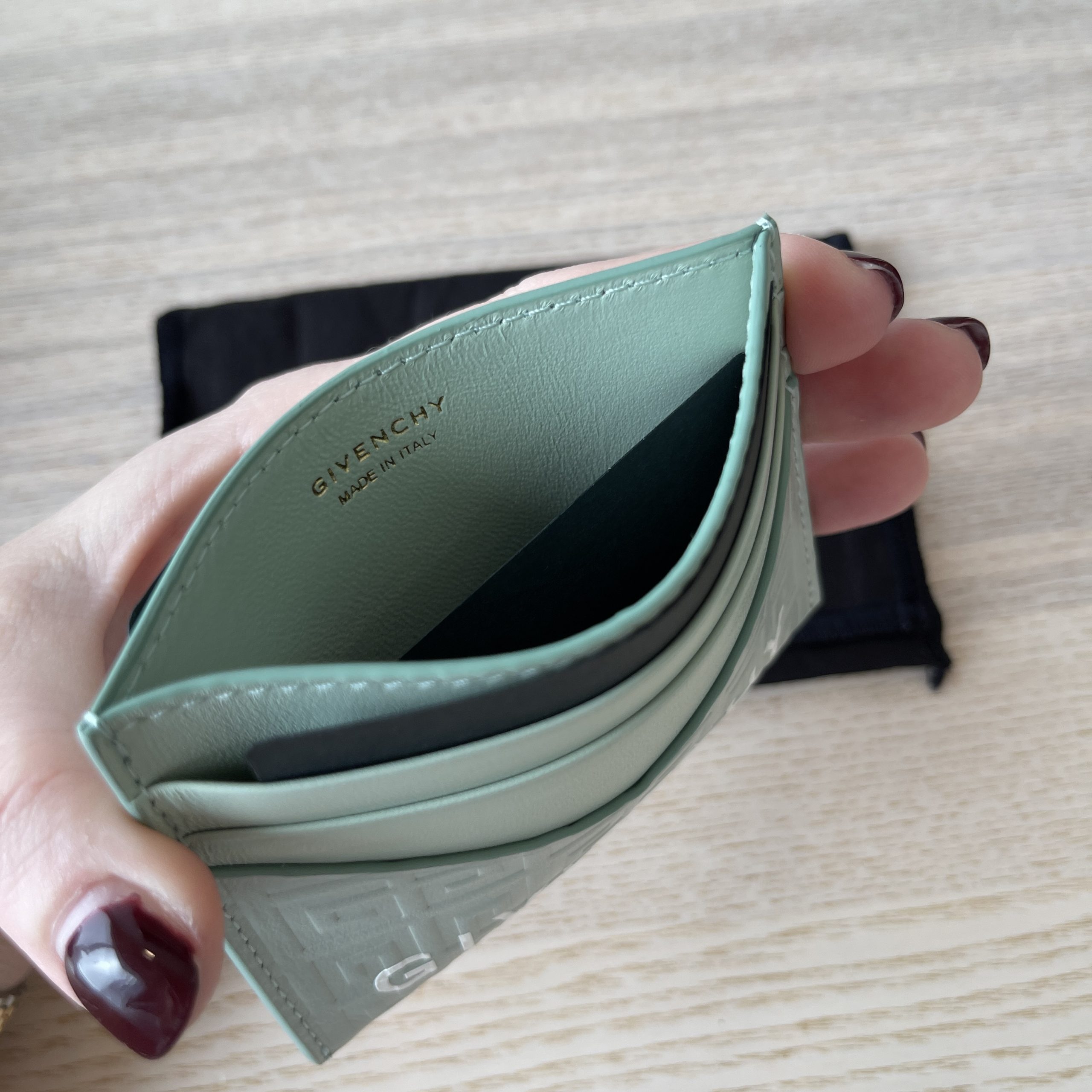 Givenchy G-cut Monogram-embossed Card Case In Celadon